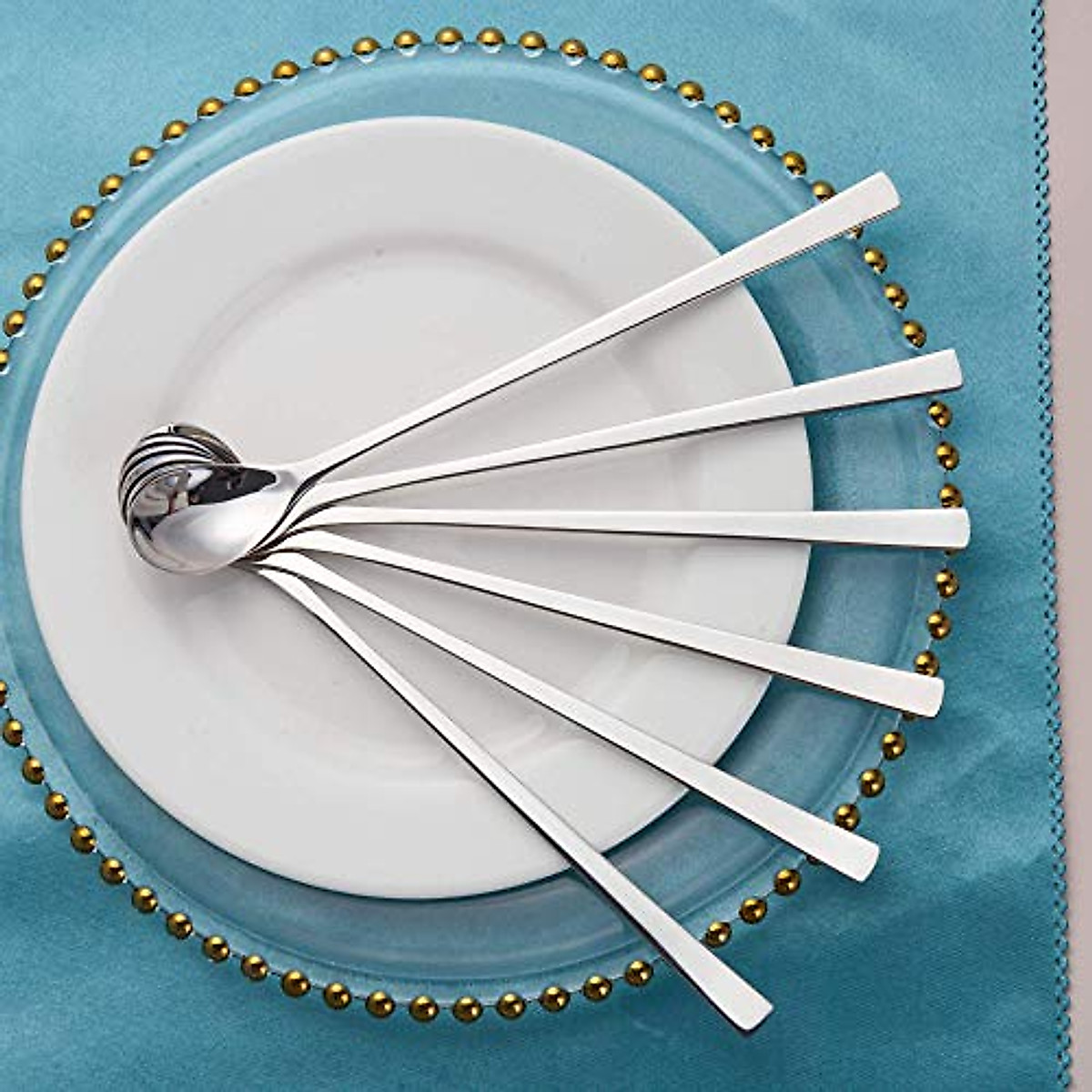 IMEEA Iced Tea Spoons Long Handled 18/10 Stainless Steel Stirring Spoon 9-Inch Bar Spoon Cocktail Mixing Spoon, Set of 6