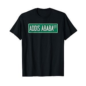 Retro Addis Ababa, Ethiopia Street Sign T-Shirt