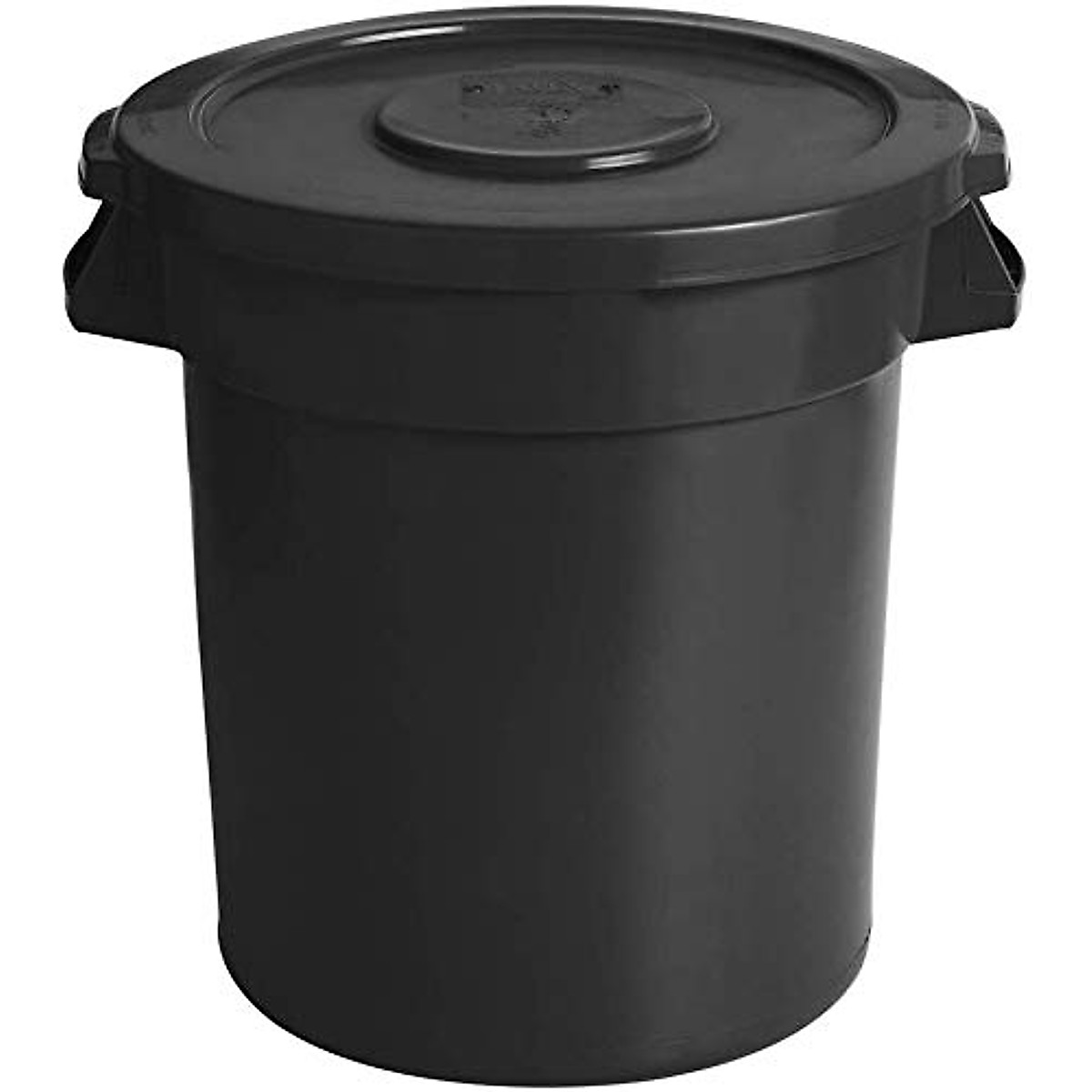 PRO&Family 41 Qt. 10 Gallon 38 Liters Black Round Commercial Trash Can and Lid. Kitchen Garbage Can Recycle Bin Trash Can Outdoor