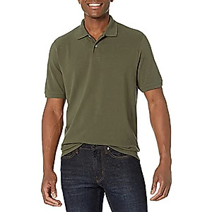 Amazon Essentials Men's Regular-Fit Cotton Pique Polo Shirt (Available in Big & Tall), Olive, X-Large