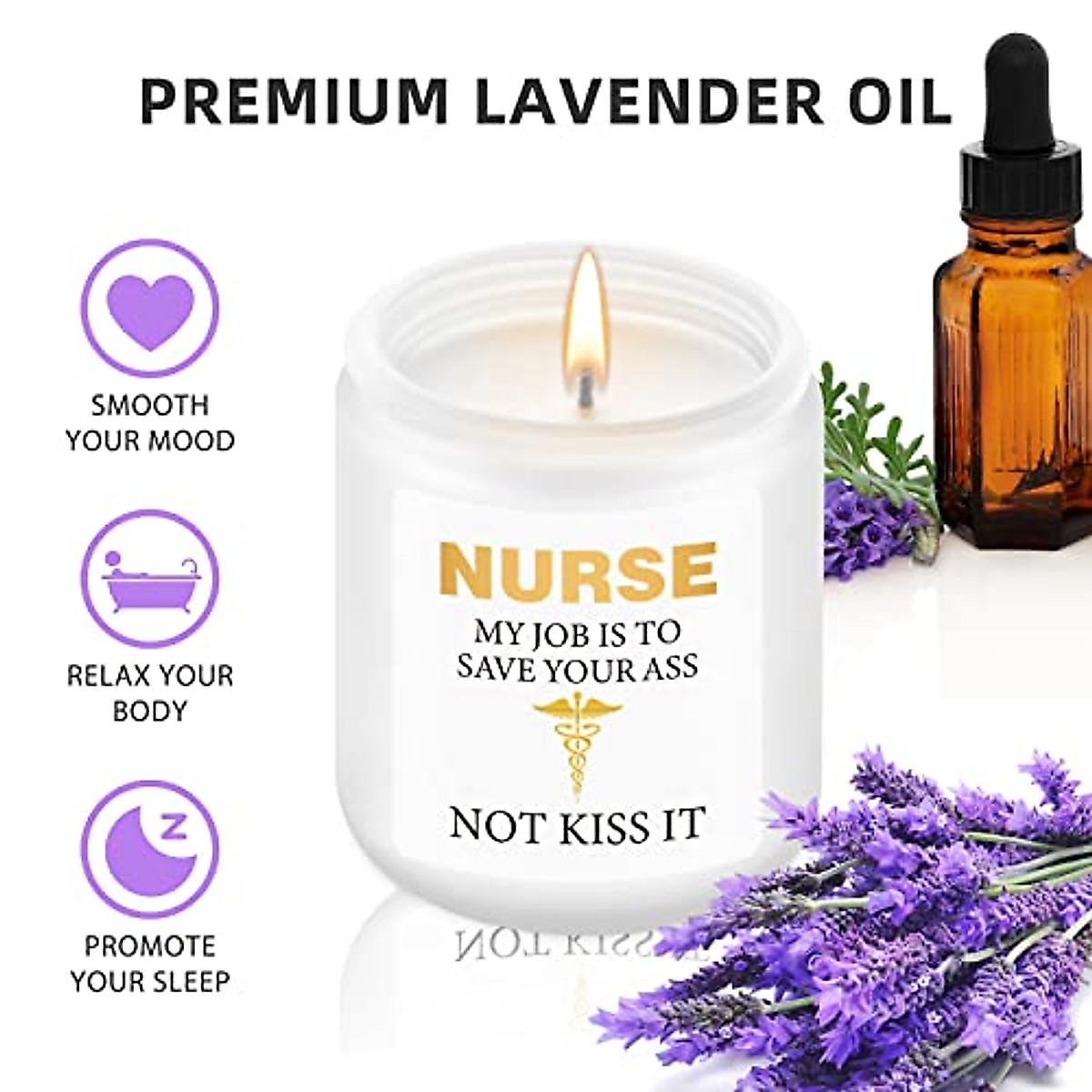 Nurse Gifts for Women, Funny Nurses Week Gifts for Friends Coworker, Nurse Appreciation Gifts, RN Nursing Gifts, Birthday Retirement Nursing School Graduation Gifts - Lavender Scented Candles