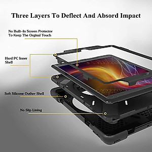 iPad 5th/6th Generation Case 9.7 Inch 2017 2018 for Kids with 360 Rotating Stand+Hand Strap | Military Grade Heavy Duty Rugged Shockproof Case for iPad 6th/5th Gen 9.7" A1893/A1954/A1822/A1823 | Black