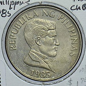 Collectible Coin Philippines 1985 Piso Bull animal 290907
