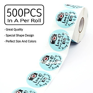 Snap and Share Stickers Small Business,Love it Snap Share Stickers,Leave a Review Stickers,Blue Small Business Stickers 500 Labels Per Roll