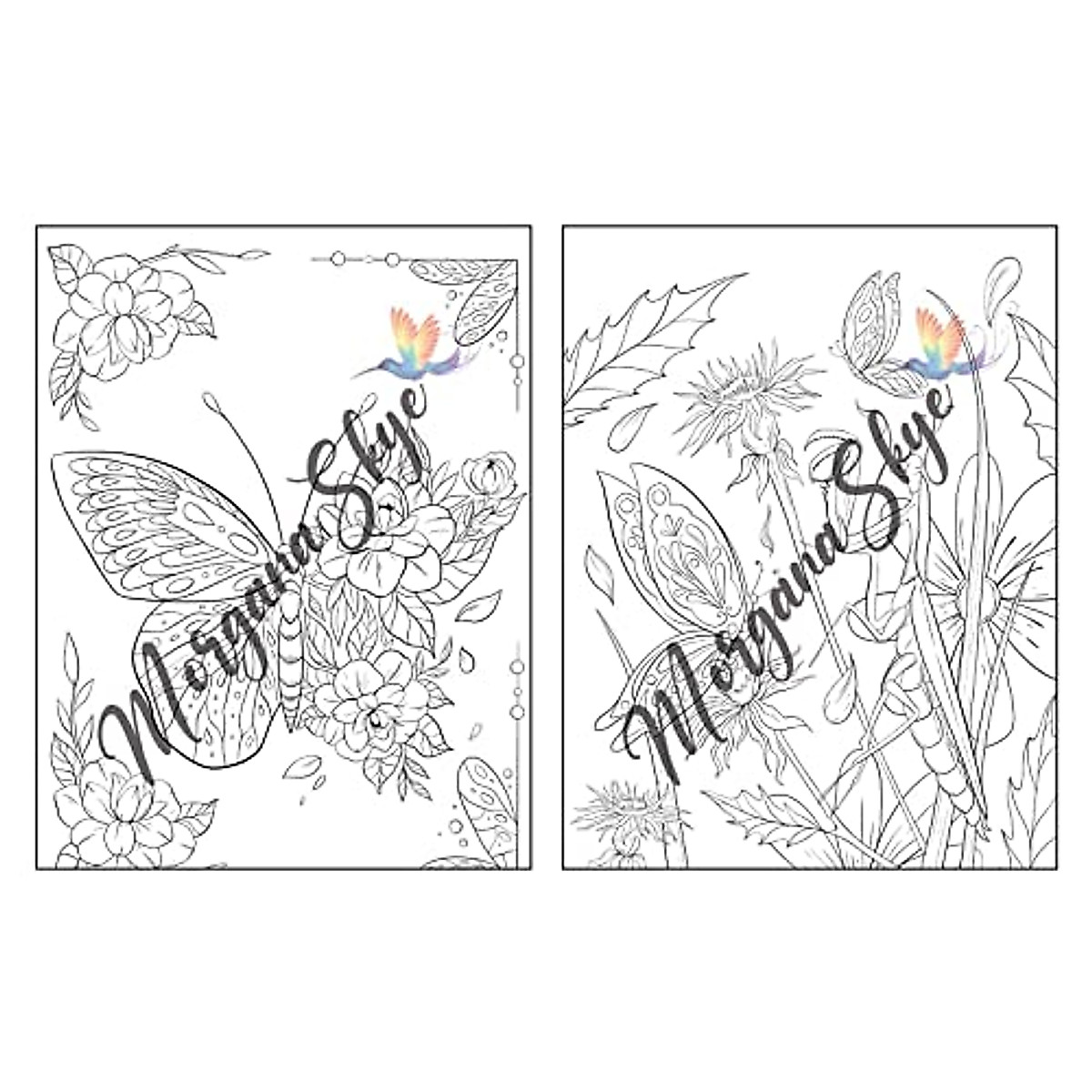Butterflies Adult Coloring Book: Beautiful Butterfly Designs with Lovely Flowers, Cute Animals and Relaxing Nature Scenes for Stress Relief and Relaxation