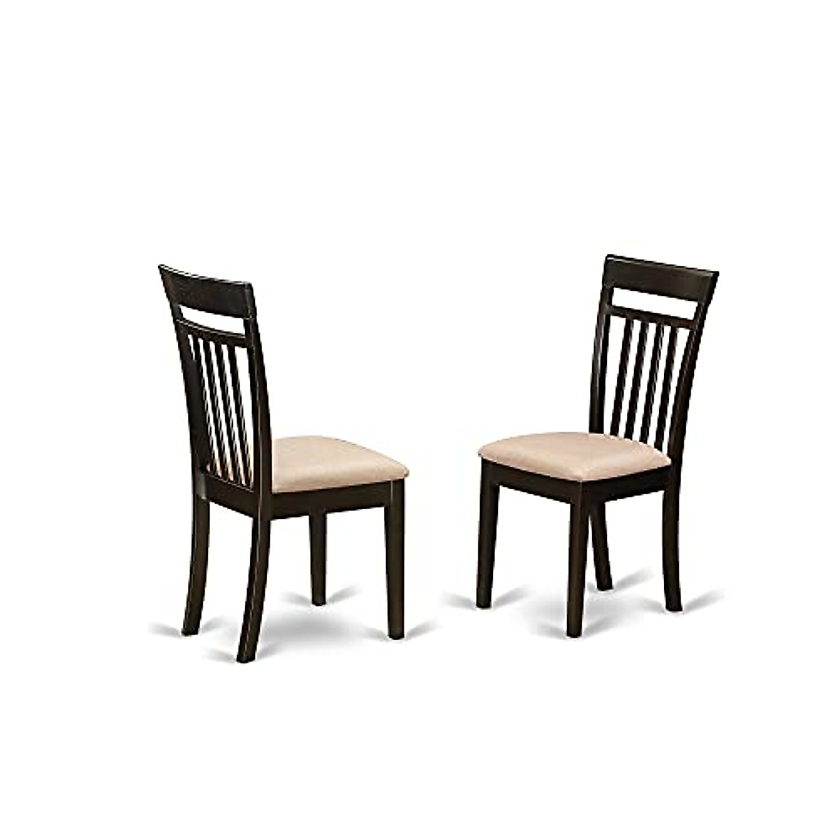 East West Furniture Capri 7 Piece Set Consist of a Rectangle Dinner Table and 6 Linen Fabric Kitchen Dining Chairs, 36x60 Inch, Cappuccino