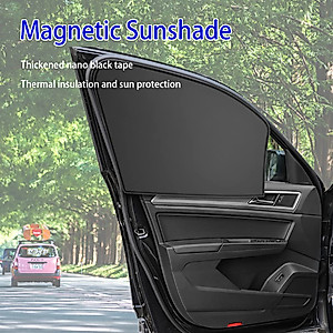 2PCS Car Side Window Sun Shades, Magnetic Sunshades for Car Windows, Front Seat Window Sunshades Privacy Curtains, Front Side Window Sun Shade Blocks Sun, Universal for Car SUV Truck