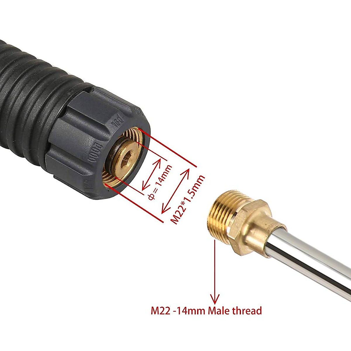 Sooprinse High Pressure Washer Gun Power Spray Gun 4000psi with 19 inch Extension Replacement Wand Lance,5 Quick Connect Nozzles for Honda Excell Troybilt, Generac, Simpson, Briggs Stratton