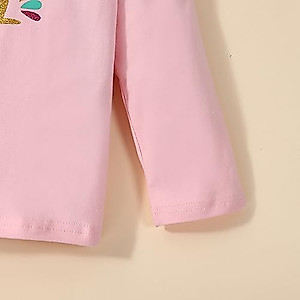 vivifayee Toddler Kids Baby Birthday Girl Outfit Ruffle Long Sleeve Birthday Princess Shirt Polka Dots Tutu Dress Cute Skirt Sets with Headband