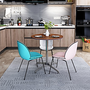 SENGLIDA Round Office Table Conference Table Small Dining Table Coffee Meeting Table for Office Boardroom Kitchen Living Room Waterproof Desktop Easy Assembly 31.5 inch
