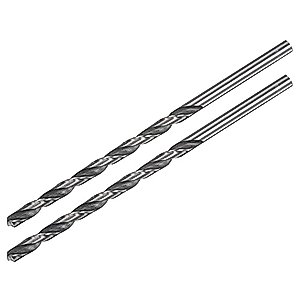 uxcell HSS(High Speed Steel) Straight Shank Jobber Twist Drill Bit 6.5mm Drill Diameter Extension 160mm Length for Hardened Metal Woodwork Plastic Aluminum Alloy 2 Pcs