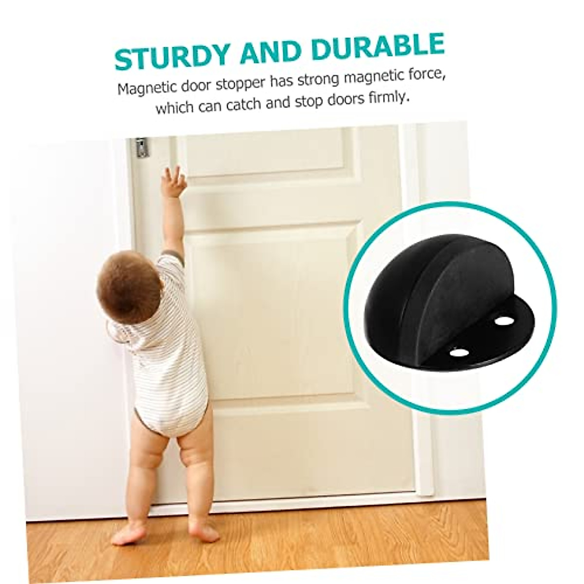 MAGICLULU 8 Pcs Door Stop Floor Door Open Holder Rubber Wall Shield Door Bumper Guard Bumper Protector Door Draft Door Lock Stopper Invisible Door Catch Hinge Stainless Steel No Punching