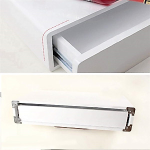 Pennisetum Wall Mounted Floating Shelves Shelf with Drawers Bracket Storage Rack White Woody Drawer Storage Bedroom Dresser Nightstand Multifunction Simple Modern, Home Decoration