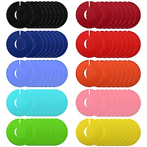 ZOOFOX 80 Pieces Closet Dividers for Hanging Clothes, Colored Clothing Rack Dividers, Round Closet Separator for Home or Clothing Store