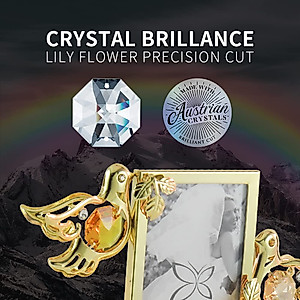 Crystocraft Picture Frames, Cross with Brilliant Cut Austrian Crystal Studded Baby Memories Frame Keepsake Frame Photo Frame 5.47 X 3.22 Inch for Baby Boy, Baby Girl