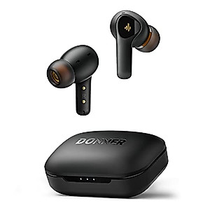 Donner Noise Cancelling Wireless Earbuds, Bluetooth 5.2 Earphones with 4 Mic Clear Calls, 12mm Drivers, App for Custom EQ, 32H Playtime, Fast Charging, Transparency - Dobuds ONE,Black