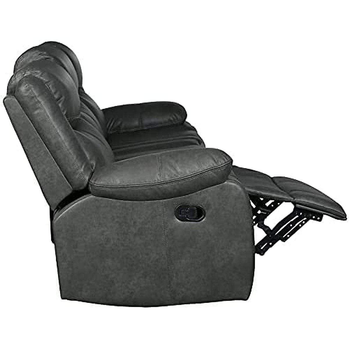 Blackjack Furniture Marsden Modern Leather Air Reclining Living Room Loveseat, Gray