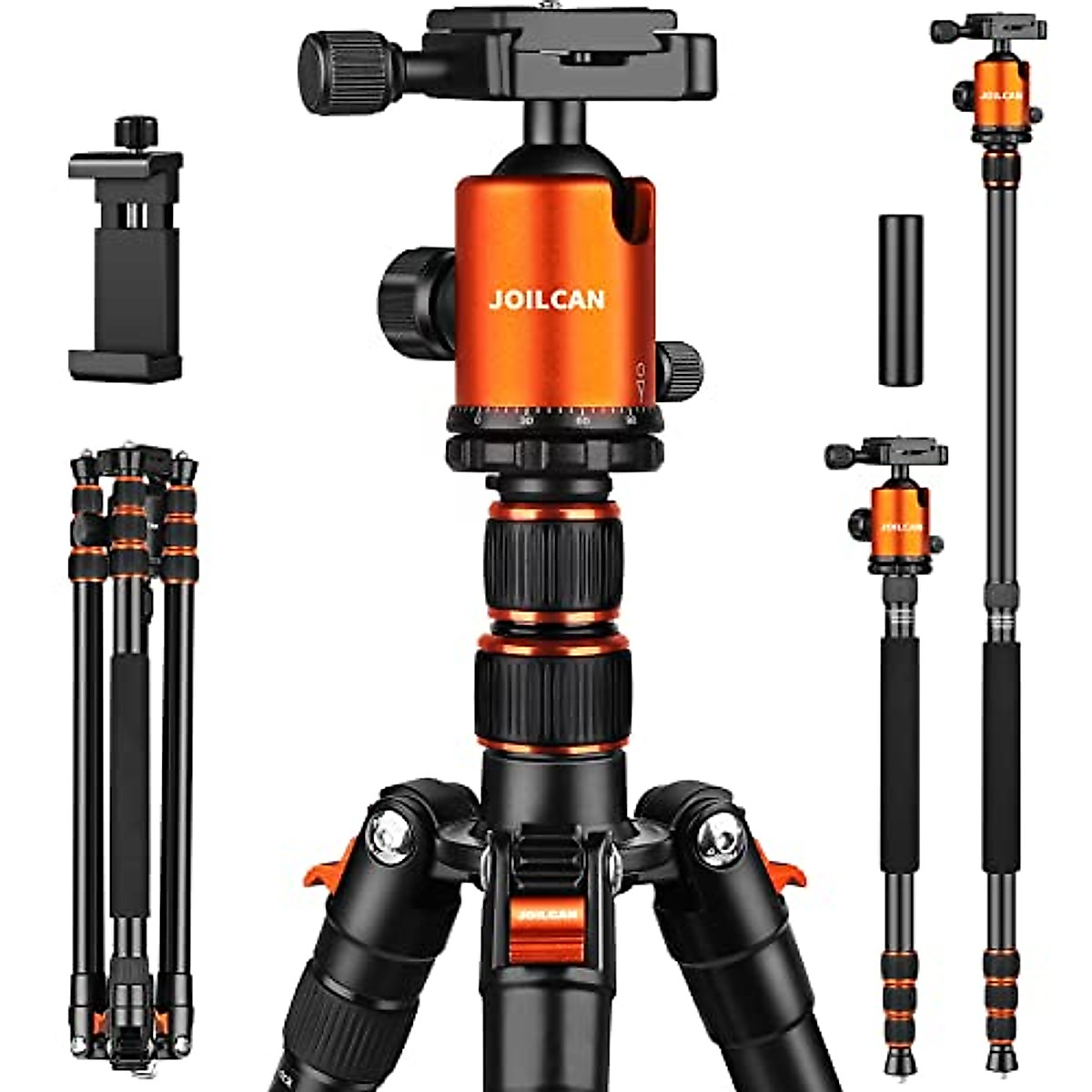Camera Tripod, 80/84 inches Heavy Duty Tripod for Camera and Phone, 82" Camera Monopod Tripod, DSLR Binoculars Spotting Scope Camcorders Video Tripod Stand, 360 Degree Ball Head, 35 lbs Loads