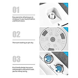 Bonnlo 26lbs Portable Washing Machine, Compact Mini Twin Tub Washer with 18LBS Washer & 8LBS Spin for Apartment, Dorms, RVs, Camping and More (White)