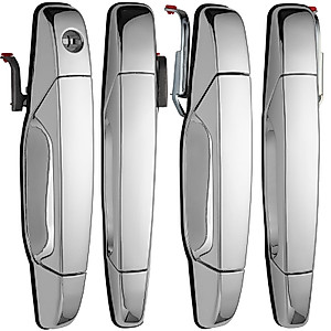 Exterior Door Handle (Upgraded) 4 PCS Front Rear Driver & Passenger for 2007-2013 Chevy Silverado Suburban Tahoe Avalanche, GMC Sierra Yukon, Cadillac Escalade Replaces 22738721 22738722 22738725
