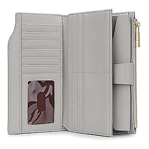 YALUXE Women's Leather Zipper Wallet RFID Blocking Multi Card Holder with Cellphone Pocket Large Capacity