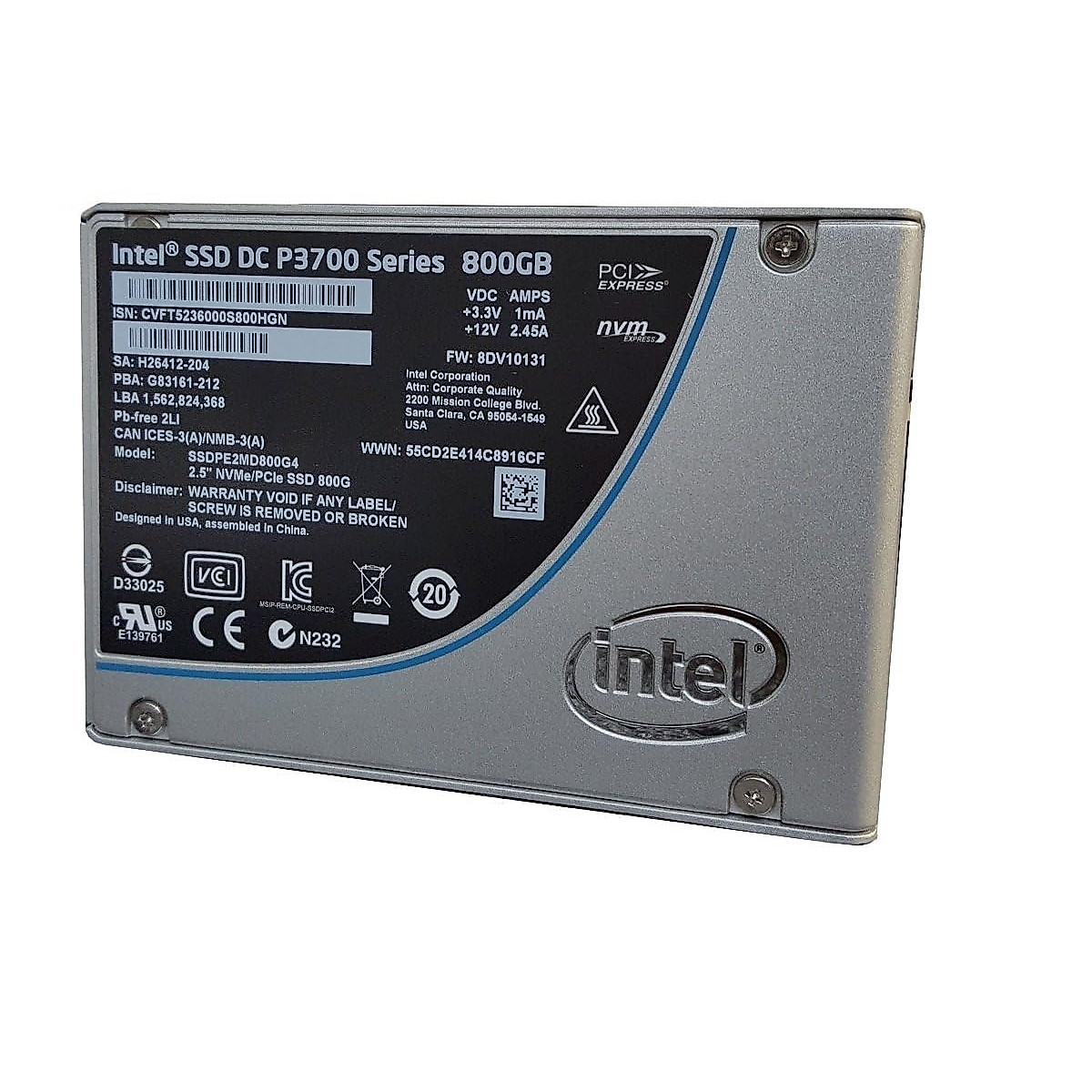 Intel DC P3700 Series 2.5" Solid-State Drive SSDPE2MD800G401