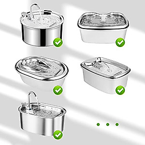 Cat Water Fountain Filters, 4 Pack Replacement Filters & Pre-Filter Sponges for 3.2L/108Oz & 67oz/2L Stainless Steel Pet Fountain, Drinkwell Carbon Filters for Automatic Cat Water Dispenser Water