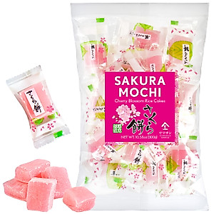 YAMASAN KYOTO UJI Japanese Sakura Mochi Candies -Real Traditional Cherry blossom Rice Cakes- Aromatic Flavor of Japanese Spring Soft and Chewy Texture Individually Wrapped 300g/10.58oz