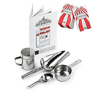 Olde Midway Bar Style Popcorn Machine Maker Popper with 8-Ounce Kettle - Red