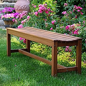 Outdoor Interiors 60404 3 Person Backless Eucalyptus Bench