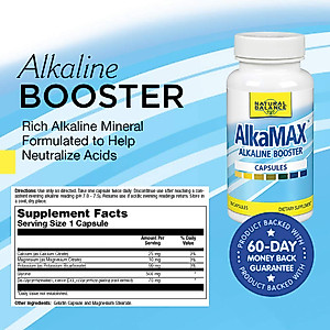 Natural Balance AlkaMax Capsules | pH Booster w/Calcium, Magnesium & Potassium | Formulated to Help Neutralize Acidity | 30 CT