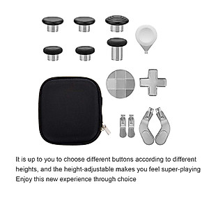 YYOYY Game Controller Accessories Metal Silicone,Complete Replacement Elite Controller Gaming Controller Gamepad Thumbsticks Paddles Set for ONE Elite Series 2