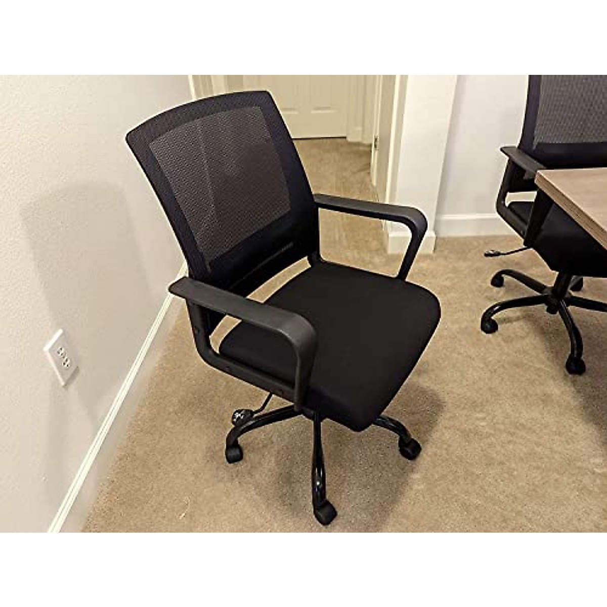 CLATINA Ergonomic Rolling Mesh Desk Chair with Executive Lumbar Support and Adjustable Swivel Design for Home Office Computer Black 4 Pack