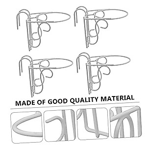 YARNOW 4pcs Flower Pot Hanger Outdoor Plants Hanging Baskets for Plants Outdoor Plant Stand Outdoor Planters Rack L Brackets for Shelves Wall Flower Pot Wrought Iron White Bracket Ring