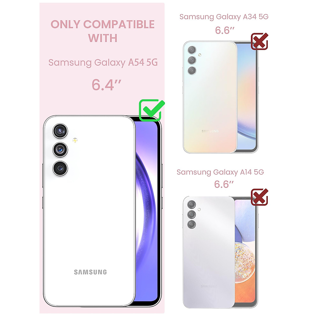 DagoRoo for Samsung Galaxy A54 5G Case with Tempered Glass Screen Protector [2 Pack],[Military Grade Protective] Slim Soft TPU & Hard PC,Girls Women Crystal Clear Flower Pattern Case-Ranunculus/Pink