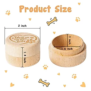 CJiangpo Pet Hair Keepsake Box, Wooden Pet Fur Memorial Box with Paw Engraving, Dog Cat Hair Ashes Container Memorial Urn Loss Sympathy Gifts