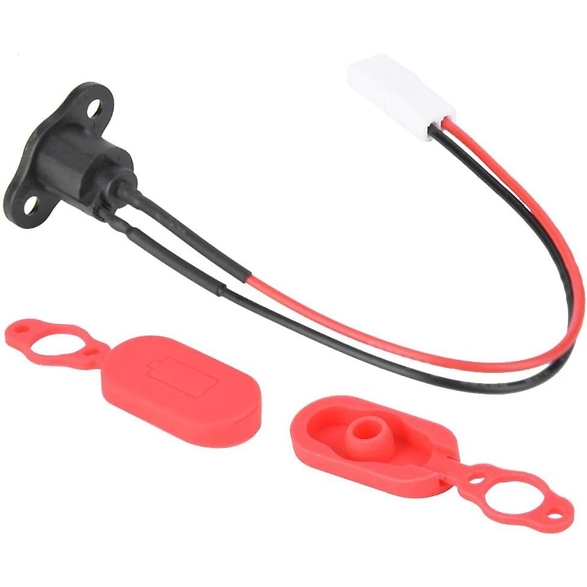 Battery Charger Connector Plug, Charging Port for M365 with Waterproof Cover for M365 Electric Scooter Accessory