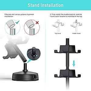 MANMUVIMO Desktop Controller Stand Holder with Anti-Slip Heavy Base Stable Suction Cup, Universal Controller Storage Display Stand for Desk Compatible with PS5/PS4/Xbox Series/Xbox One/Switch Pro