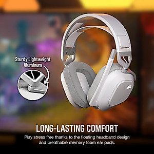 Corsair HS80 MAX Wireless Multiplatform Gaming Headset with Bluetooth - Dolby Atmos - Broadcast Quality Microphone - iCUE Compatible - PC, Mac, PS5, PS4, Mobile - White