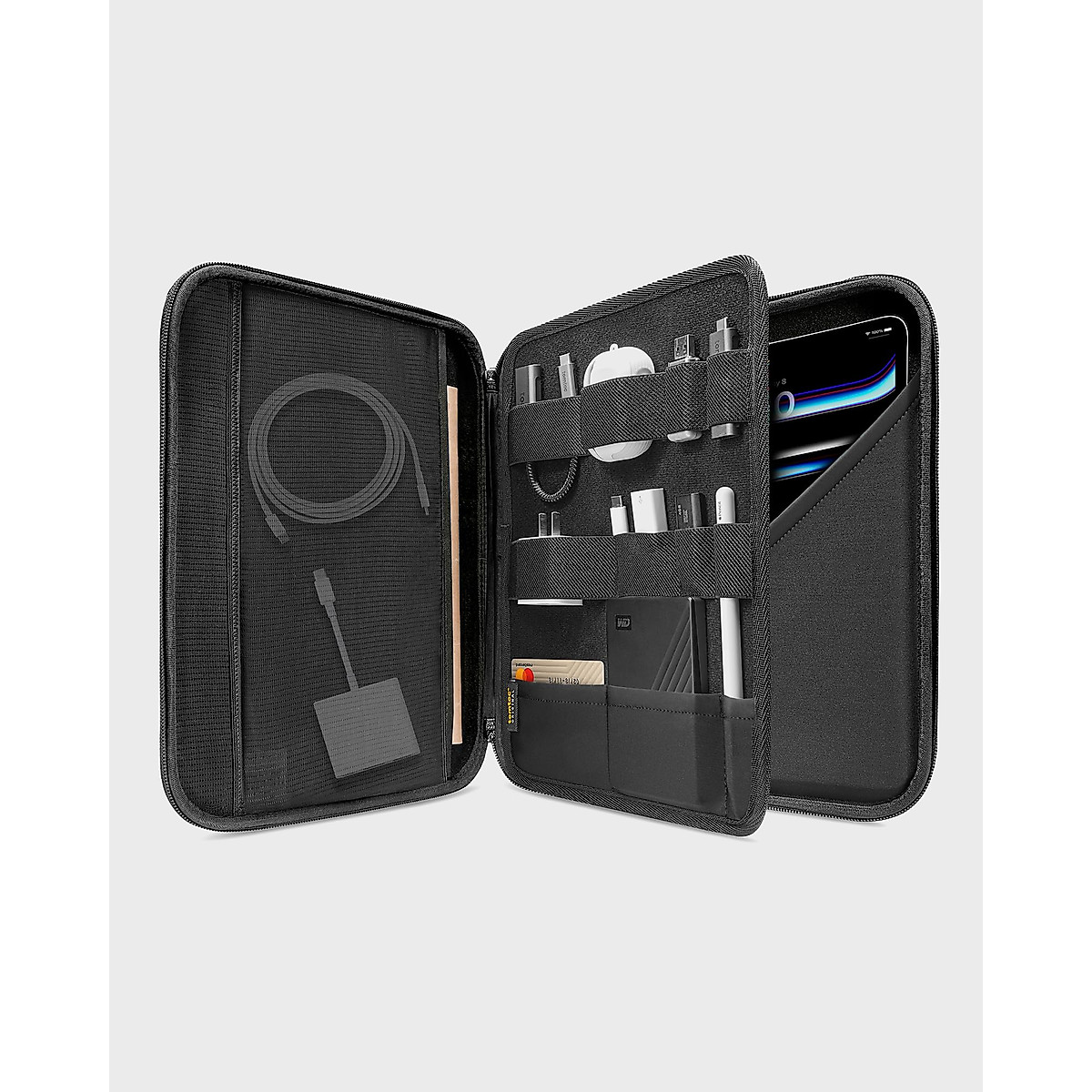 tomtoc Portfolio Case for 13 Inch iPad Pro M4 2024 & iPad Air M2, 12.9-in iPad Pro M2/M1, Protective Sleeve with Accessories Pocket, Carrying Storage Bag for iPad Pencil Pro/Adapter/Magic Keyboard