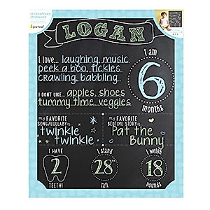 Pearhead Baby Milestone Chalkboard, Monthly Milestone Baby Photo Prop Board, Gender-Neutral