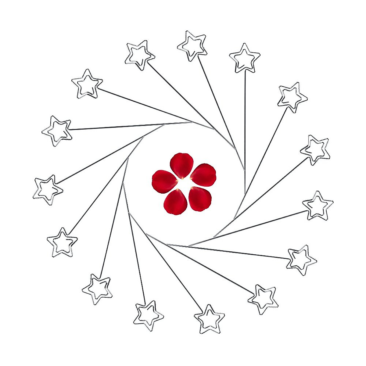 50pcs Ring Loop Craft Wire Clips, Photo Card Holder Picture Holders Memo Holder for Cake Topper Accessories Decoration(Star)