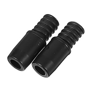 Outanaya 4 Pcs Broom Handle Threaded Tip Black Plastic Extension Pole Attachment an Fittings Handle Tips for Poles