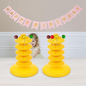 Luxshiny 1 Set 2pcs pp Material Socket Cup Lollipop Wedding Candy cart Food Cake Stand Ring Shelf Candy Cake pp Display Stand Porous Multi-Layer Bracket Adjustable Dessert Table Container