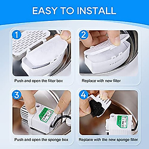 MyfatBOSS Cat Water Fountain Filter, 10 Pack Pet Fountain Filter Replacement Cat Fountain Filter Replacement and 5 Pump Filters Compatible with ORSDA D60 100oz/3L Automatic Pet Cat Water Fountain