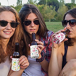 Can Cooler Sleeves - Set of 4 Neoprene Can Sleeves Soda Beer Caddies Collapsible Reusable Thermocoolers for Weddings Bridal Shower Birthday Bachelorette Parties