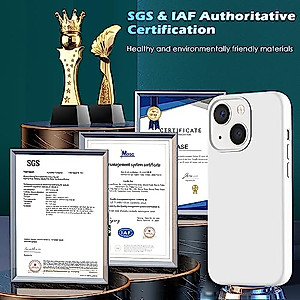 YATWIN [5 in 1 Designed for iPhone 13 Case with 2X Screen Protector + 2X Camera Lens Protector, Liquid Silicone Slim Soft Rubber Shockproof Phone Case Cover for iPhone 13 (6.1") - White