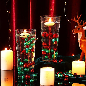 150 Pieces Vase Filler Faux Pearls Vase Makeup Beads No Hole Gloss Pearl Beads Mixed Sizes Round Pearls for Vase Home Party Wedding Decor, 8/14/20 mm (Green)