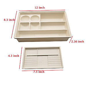 DRWUIS 2 Pack Desk Drawer Organizer Tray Desktop Drawer Organizers Junk Stationery Slides for Studio School Home Office
