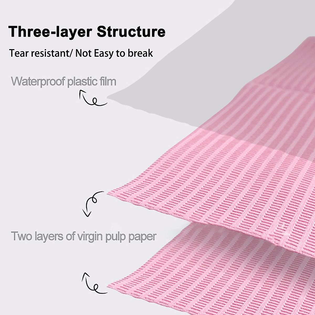 AREMOD 50pcs Disposable Nails Art Table Mat 3 Ply Nail Prep Paper Table Towels 13" x 18" Waterproof Tattoo Cover Tattooing Bibs Pads for Tattoo Supplies Acrylic Nail Supplies(pink)